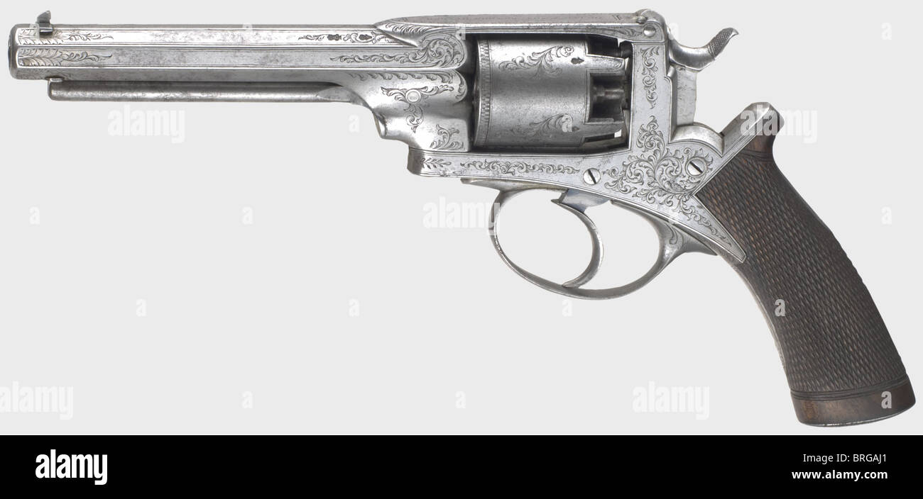 A Deane-Harding Revolver,cal..45,no. 6094L. Octagonal barrel,lavish ...