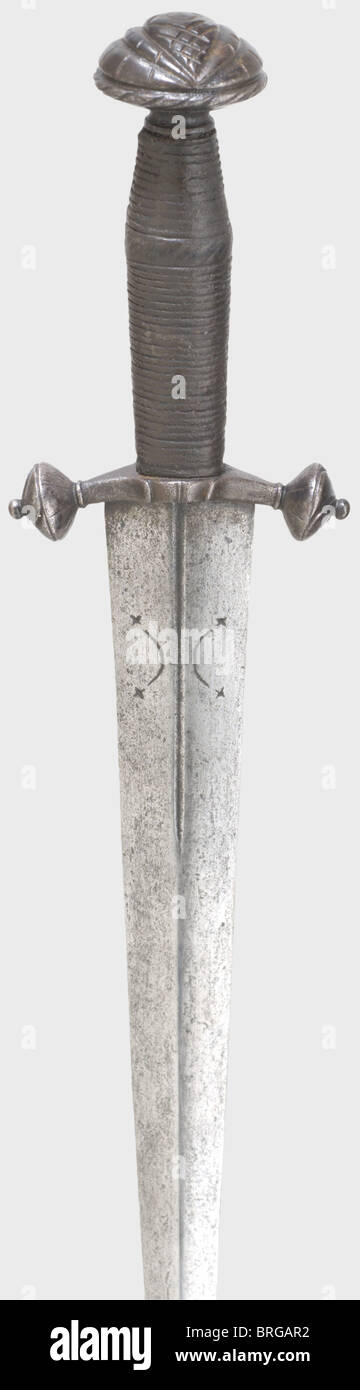 A German "Landsknecht" dagger,circa 1540/50 Heavy ridged blade,narrow ...