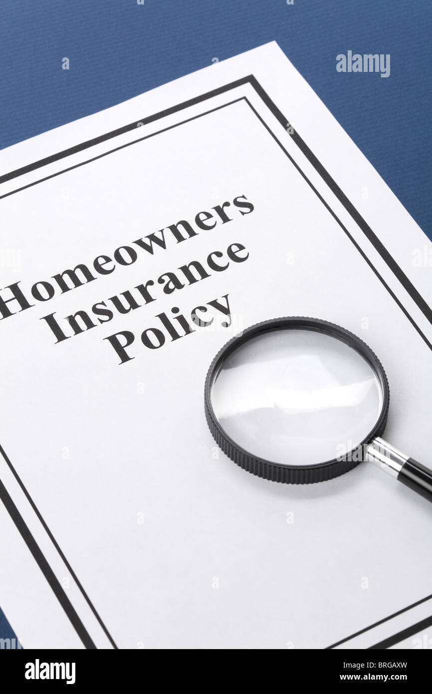 Document of Homeowners Insurance Policy for background Stock Photo - Alamy