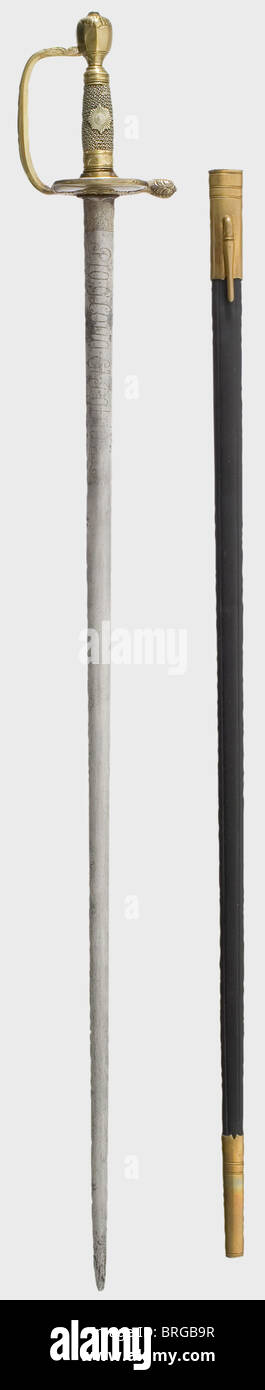 A sword for Prussian infantry officers,circa 1780 Blade with lenticular ...