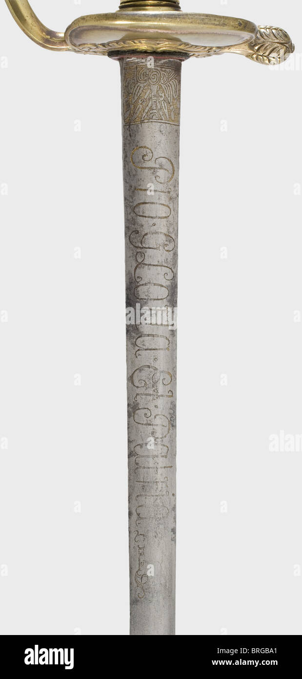 A sword for Prussian infantry officers,circa 1780 Blade with lenticular ...