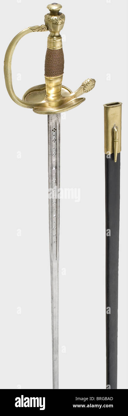 A sword for Prussian infantry officers,circa 1800 Double-edged blade ...