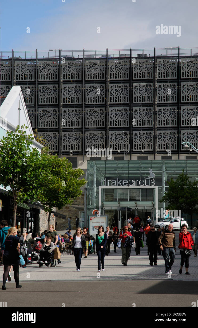 Drake Circus shopping centre entrance and car parking above in Plymouth ...