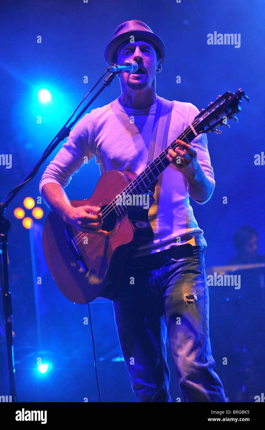 Jason Mraz performs on stage at the HMV Hammersmith Apollo on the 5th ...