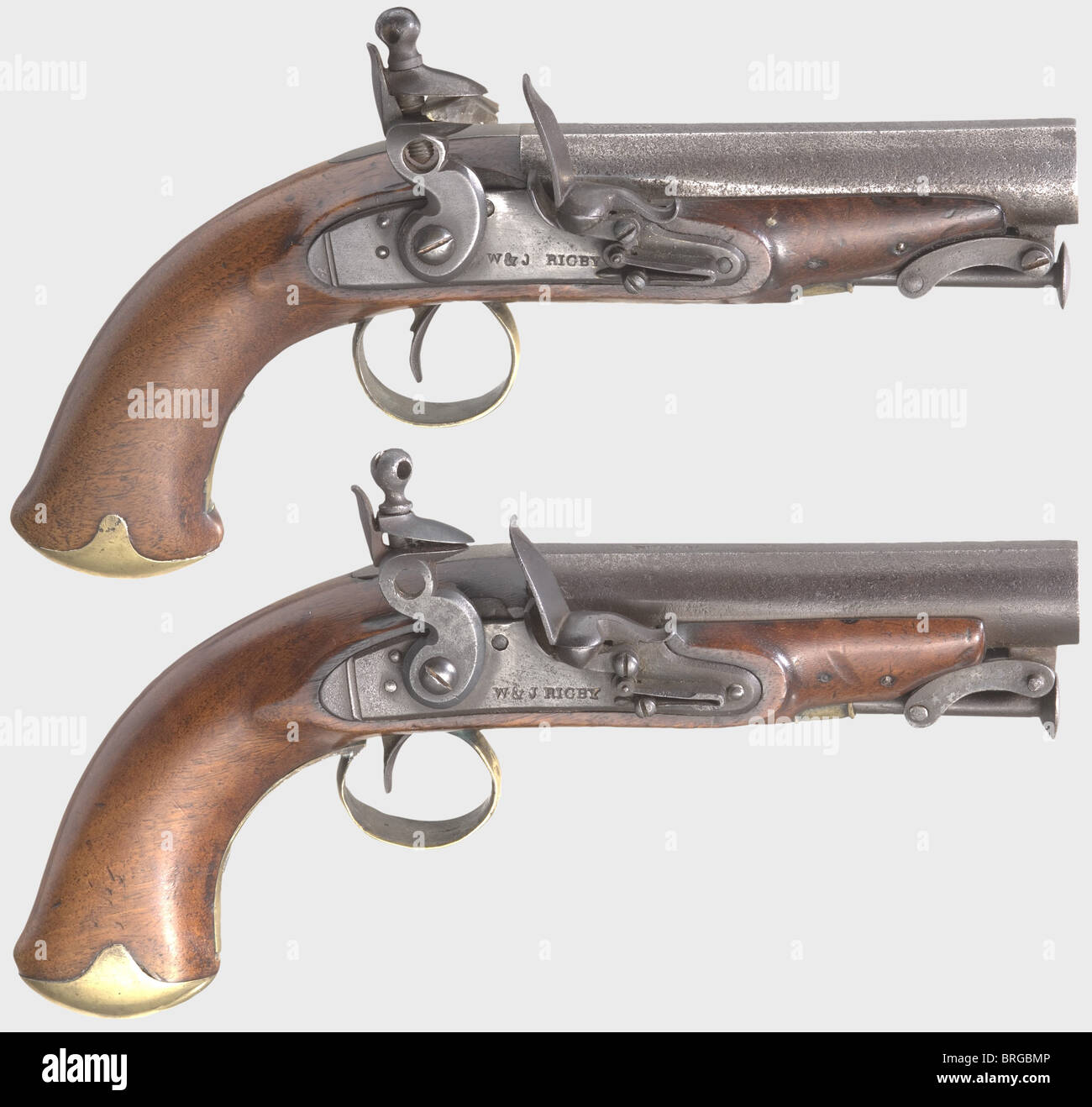 A cased pair of flintlock pistols,William and John Rigby,Dublin,circa ...