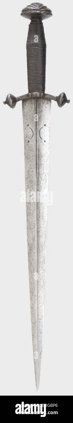 A German "Landsknecht" dagger,circa 1540/50 Heavy ridged blade,narrow ...