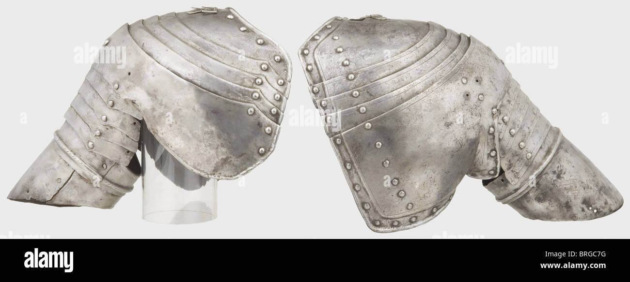 Two German pauldrons, circa 1620 Large, slightly different pauldrons ...