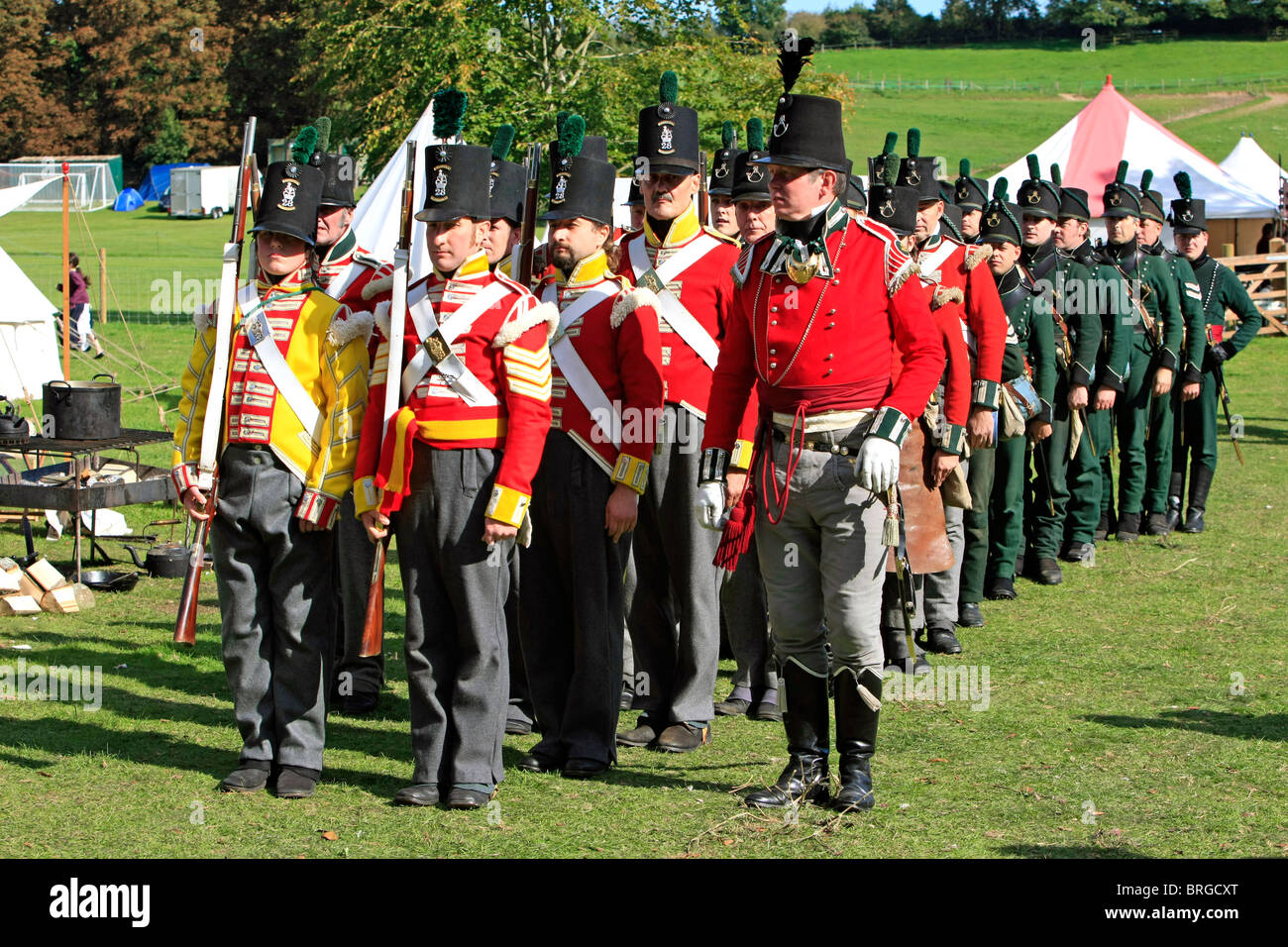 Men of the Light Infantry at a recreation of the Battle of Waterloo in ...
