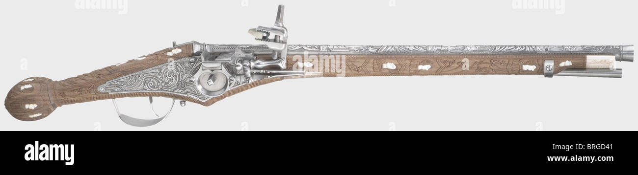 A wheellock pistol,a replica of a Suhl pistol from circa 1615.Smooth ...