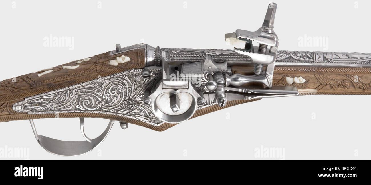 A wheellock pistol,a replica of a Suhl pistol from circa 1615.Smooth ...