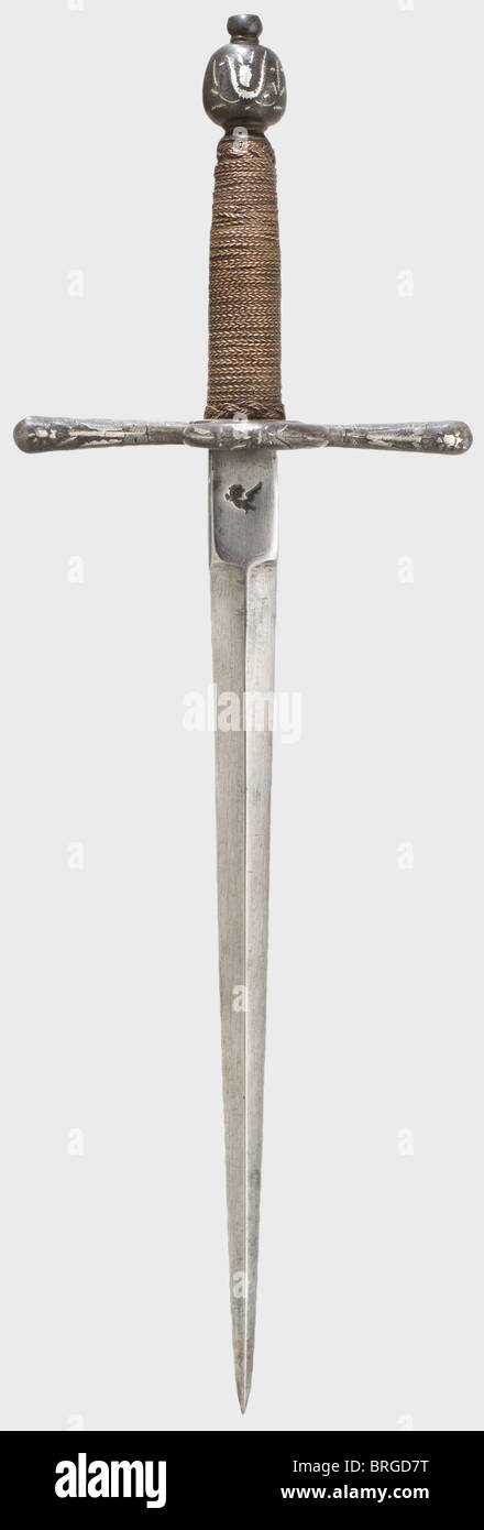 A French or Italian left hand dagger,circa 1600 Heavy thrusting blade ...