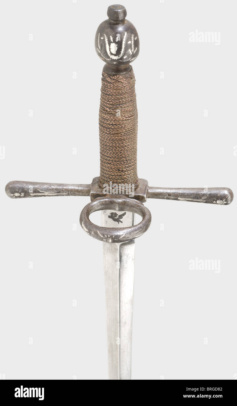 A French or Italian left hand dagger,circa 1600 Heavy thrusting blade ...