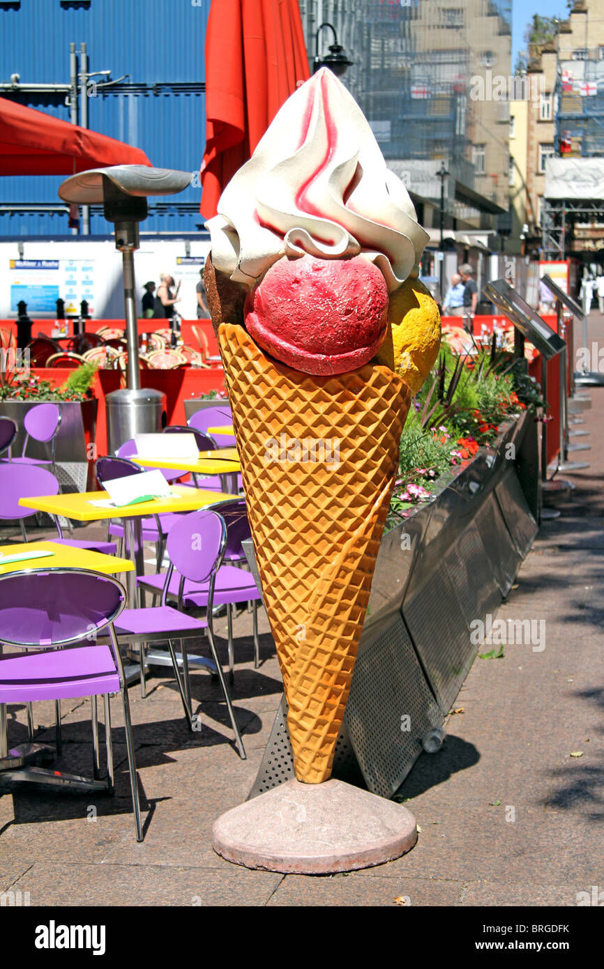 Ice cream cone sign, Leicester Square, London, England Stock Photo - Alamy