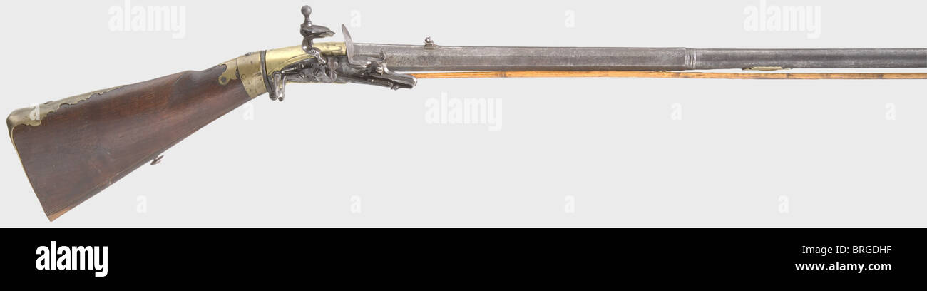 A German take-down flintlock rifle,circa 1780.Two-stage barrel ...