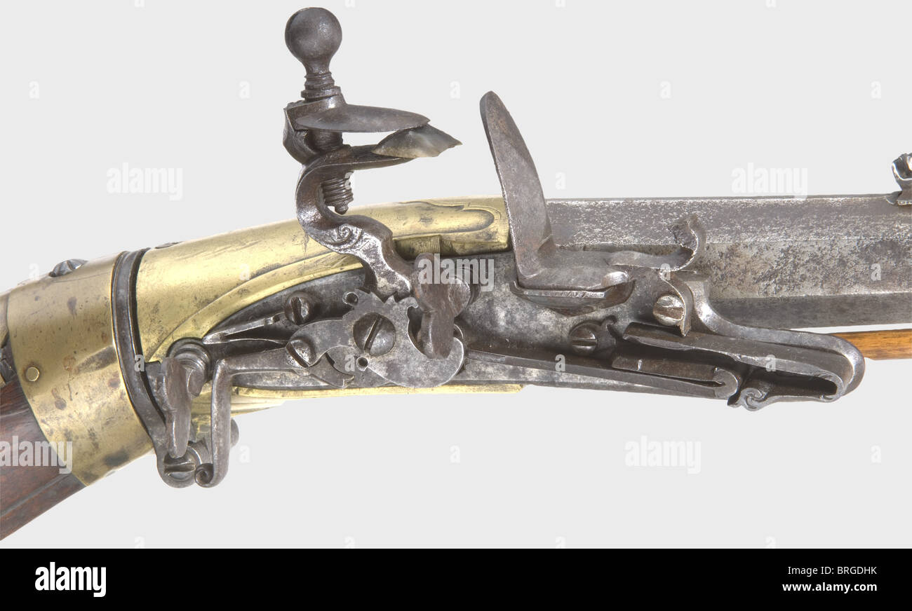 A German take-down flintlock rifle,circa 1780.Two-stage barrel ...