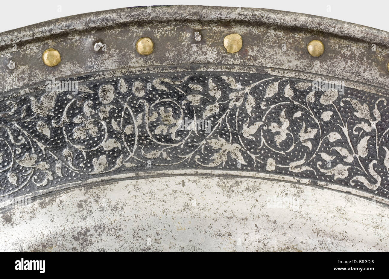 An etched Southern German round shield,presumably Landshut,circa 1570/ ...