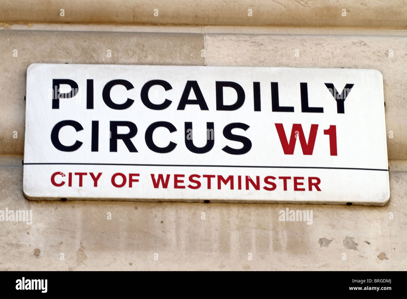 Piccadilly Circus street sign, London, England Stock Photo - Alamy