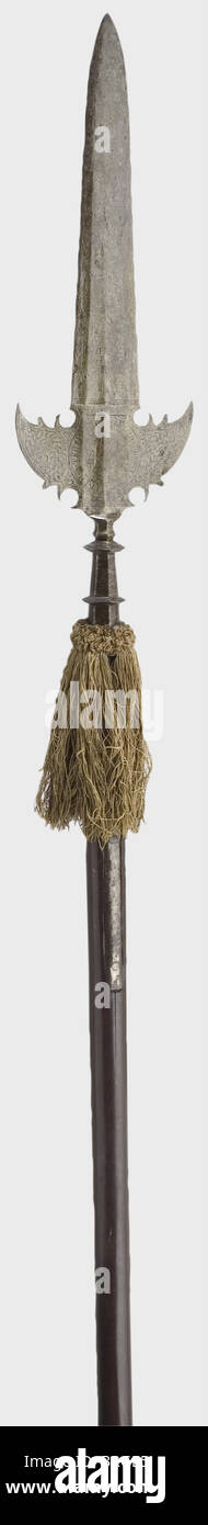 A German palace guard spontoon,middle of the 17th century The double ...
