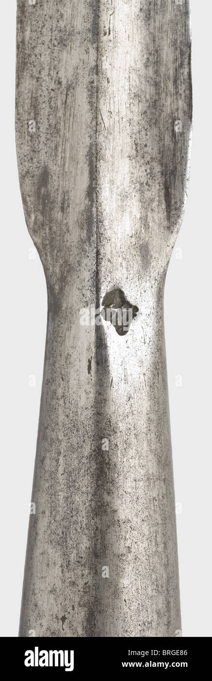 A Saxon boar spear, 17th/18th century Slender blade with strong median ...