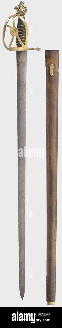 A Prussian model 1735 dragoon's sword,for officers,ca. 1770 Damascus ...