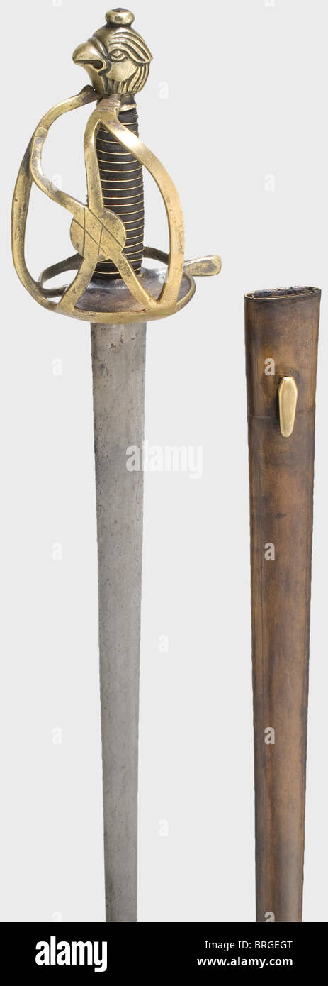 A Prussian model 1735 dragoon's sword,for officers,ca. 1770 Damascus ...