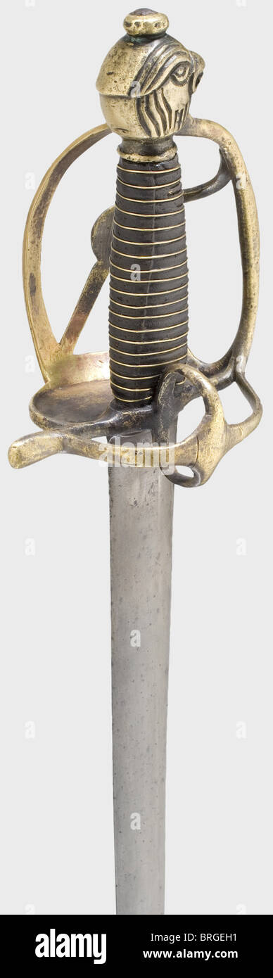 A Prussian model 1735 dragoon's sword,for officers,ca. 1770 Damascus ...