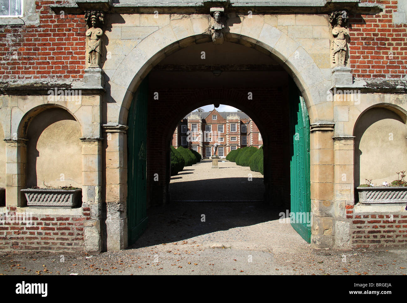 Gateway into grounds of Burton Agnes hall Stock Photo - Alamy