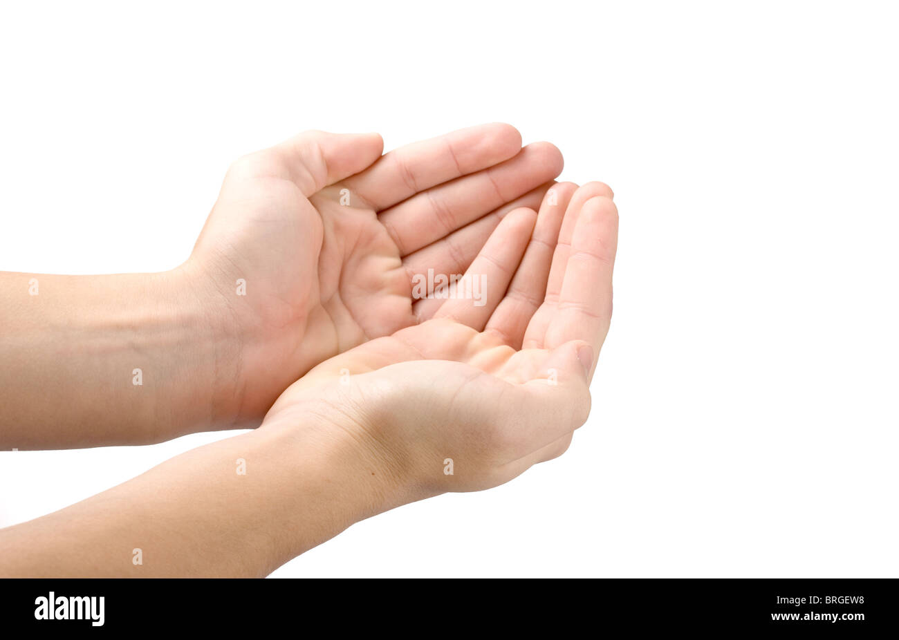 empty hands gesture isolated on white background Stock Photo - Alamy