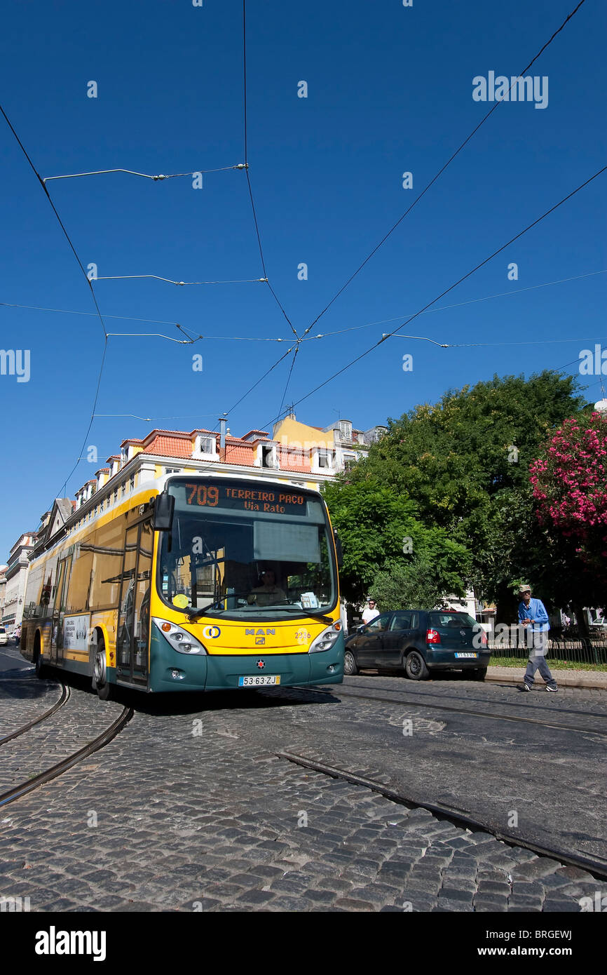 Bus, Lisboa, Portugal Stock Photo - Alamy