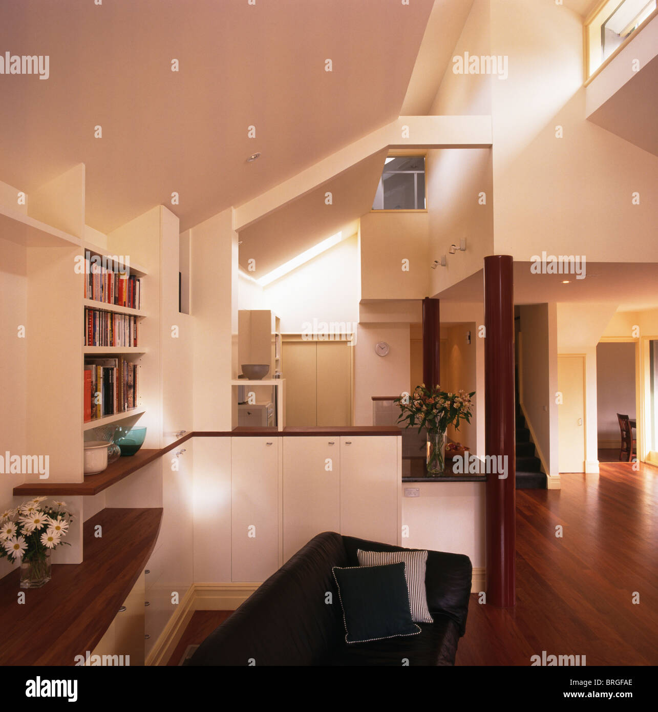 Large double-height open-plan living room Stock Photo - Alamy