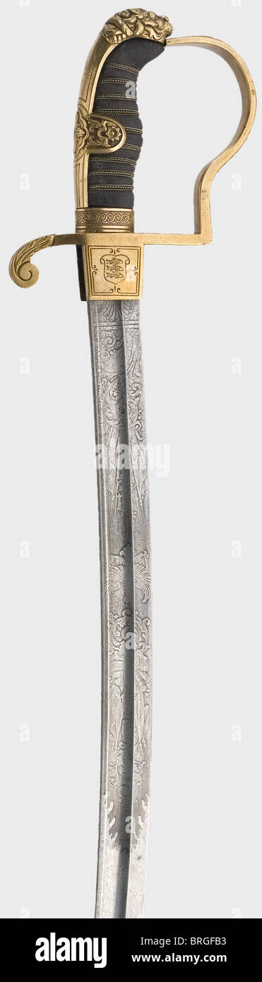 A lion's head sabre for officers,of the 1st and 2nd Life Hussar ...