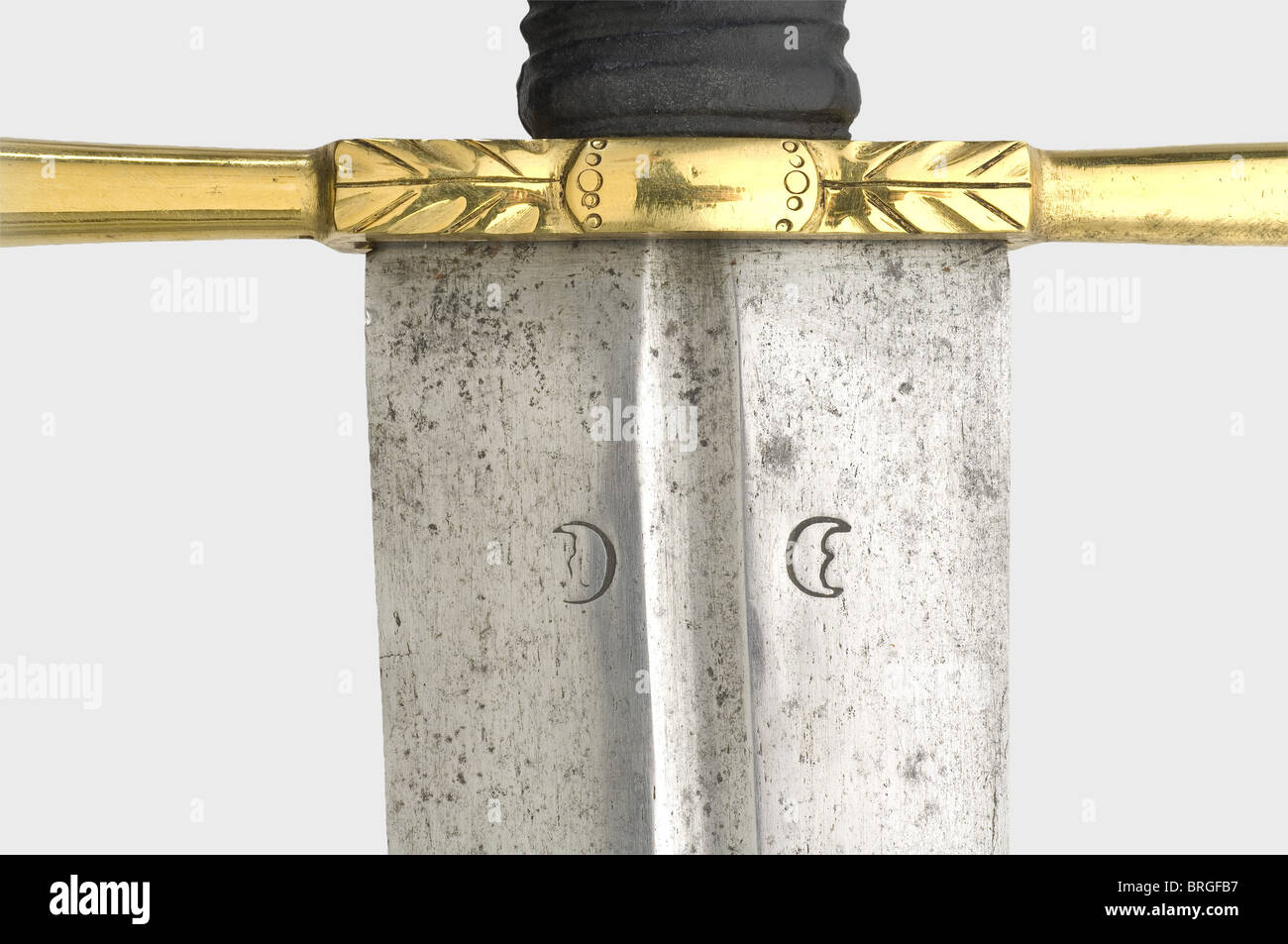 A German executioner's sword,circa 1700 Broad double-edged blade with a ...