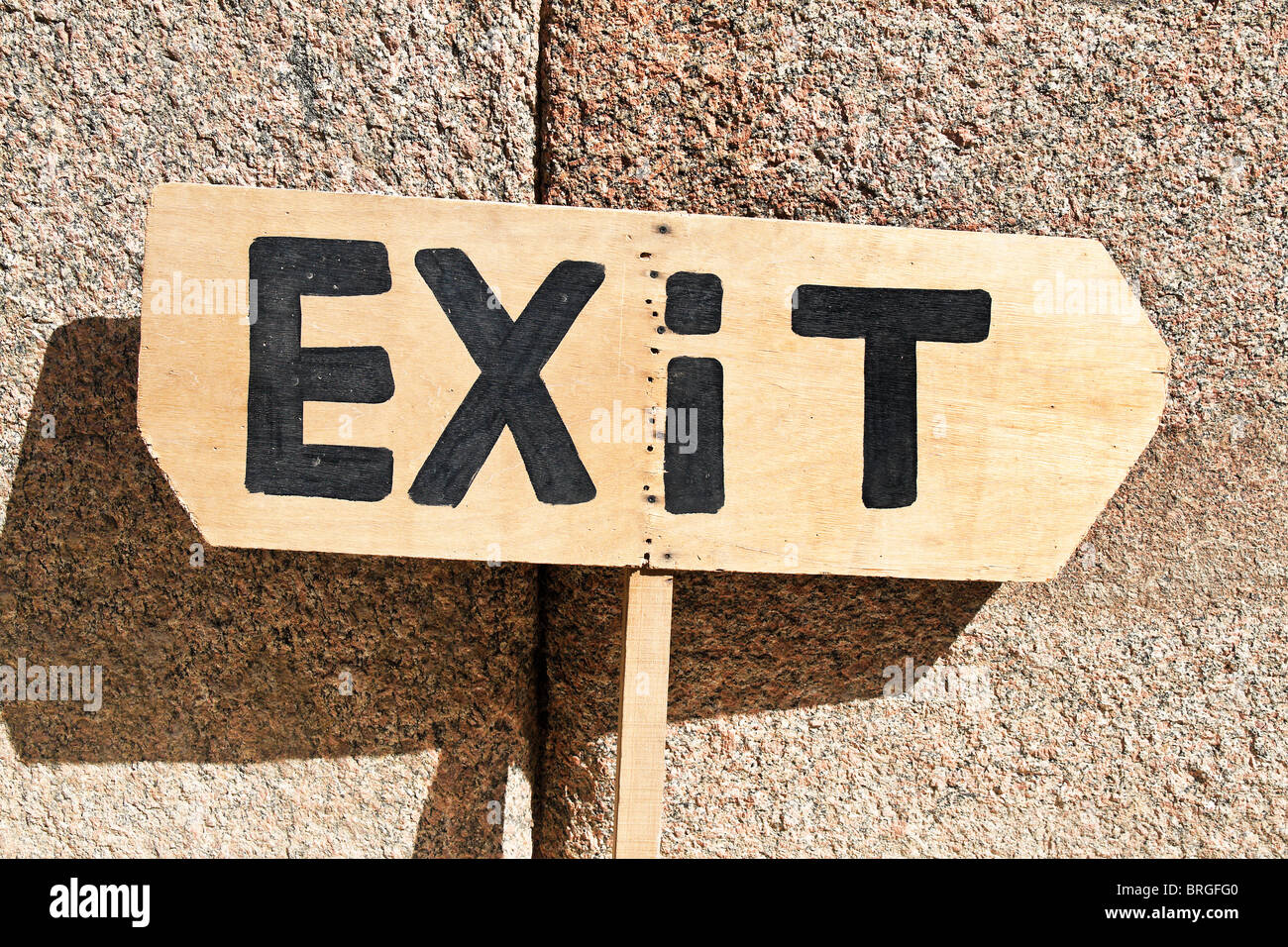 A sign that says EXIT Stock Photo - Alamy
