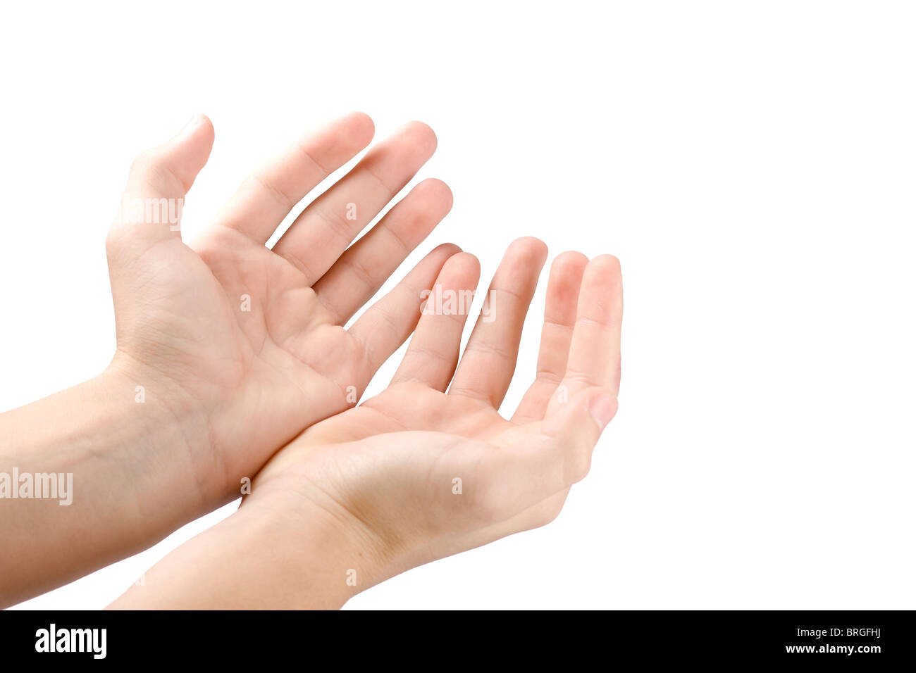 empty hands gesture isolated on white background Stock Photo - Alamy