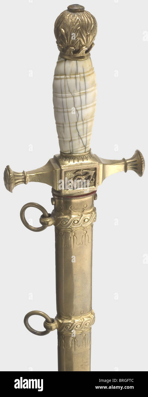 A dagger for officers,of the Royal Prussian Navy 1848 - 1866 A ridged ...