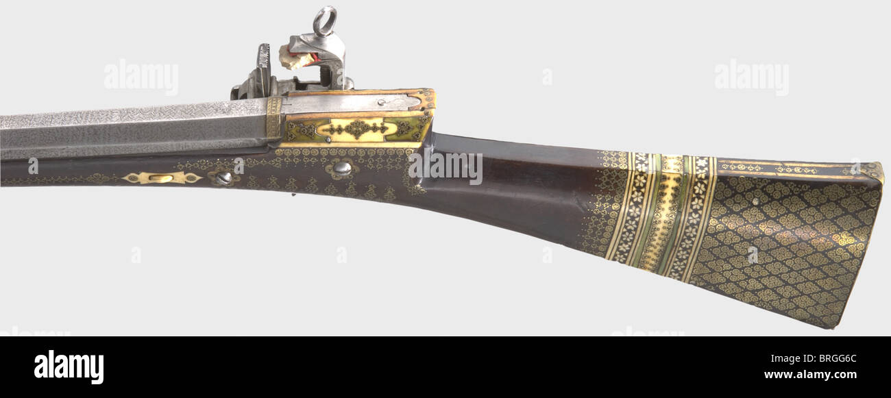 An Ottoman miquelet flintlock rifle,2nd half of the 18th century Heavy ...