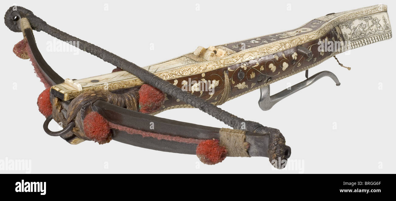 A German crossbow with an offset tiller,end of the 16th century Heavy ...