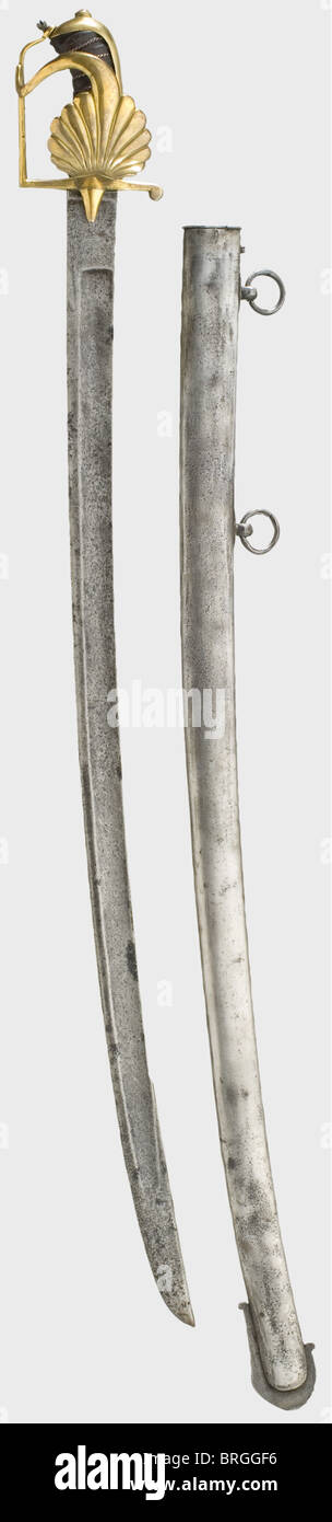 An officer's cavalry sabre,Baden,end of the 18th century Curved,broad ...