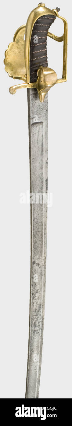 An officer's cavalry sabre,Baden,end of the 18th century Curved,broad ...