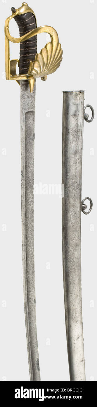 An officer's cavalry sabre,Baden,end of the 18th century Curved,broad ...