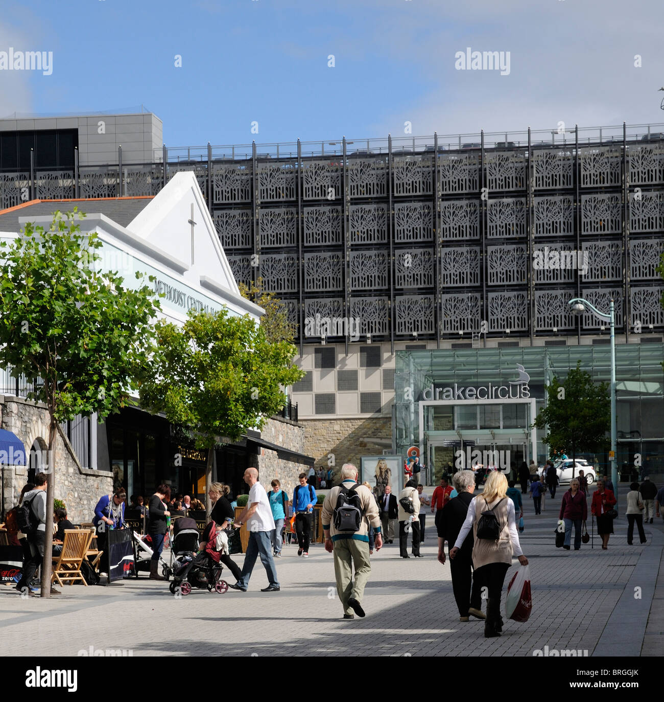 Drake Circus shopping centre entrance and car parking above in Plymouth ...