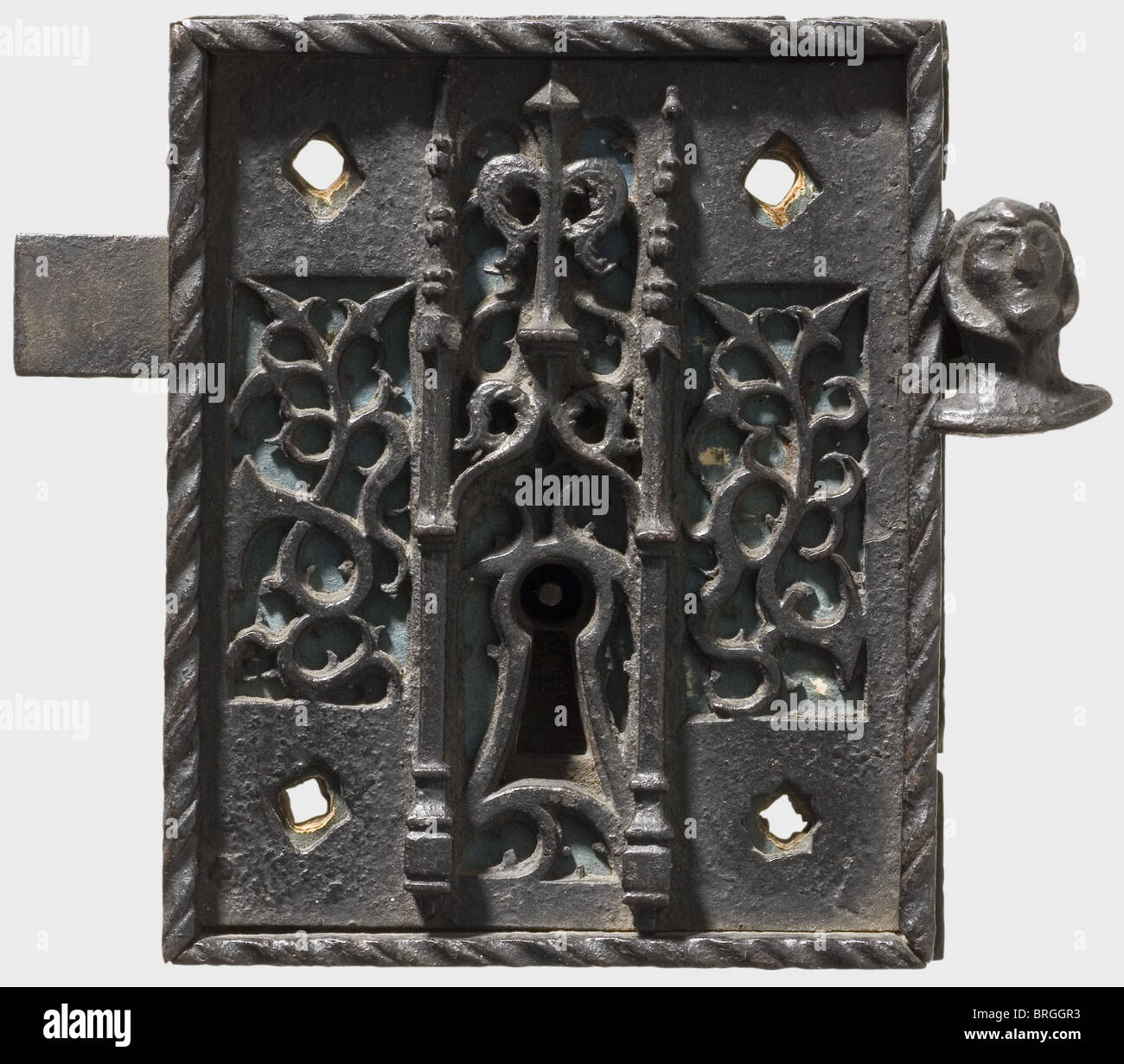A Late Gothic French lock,circa 1500 Beautiful openwork,rectangular ...