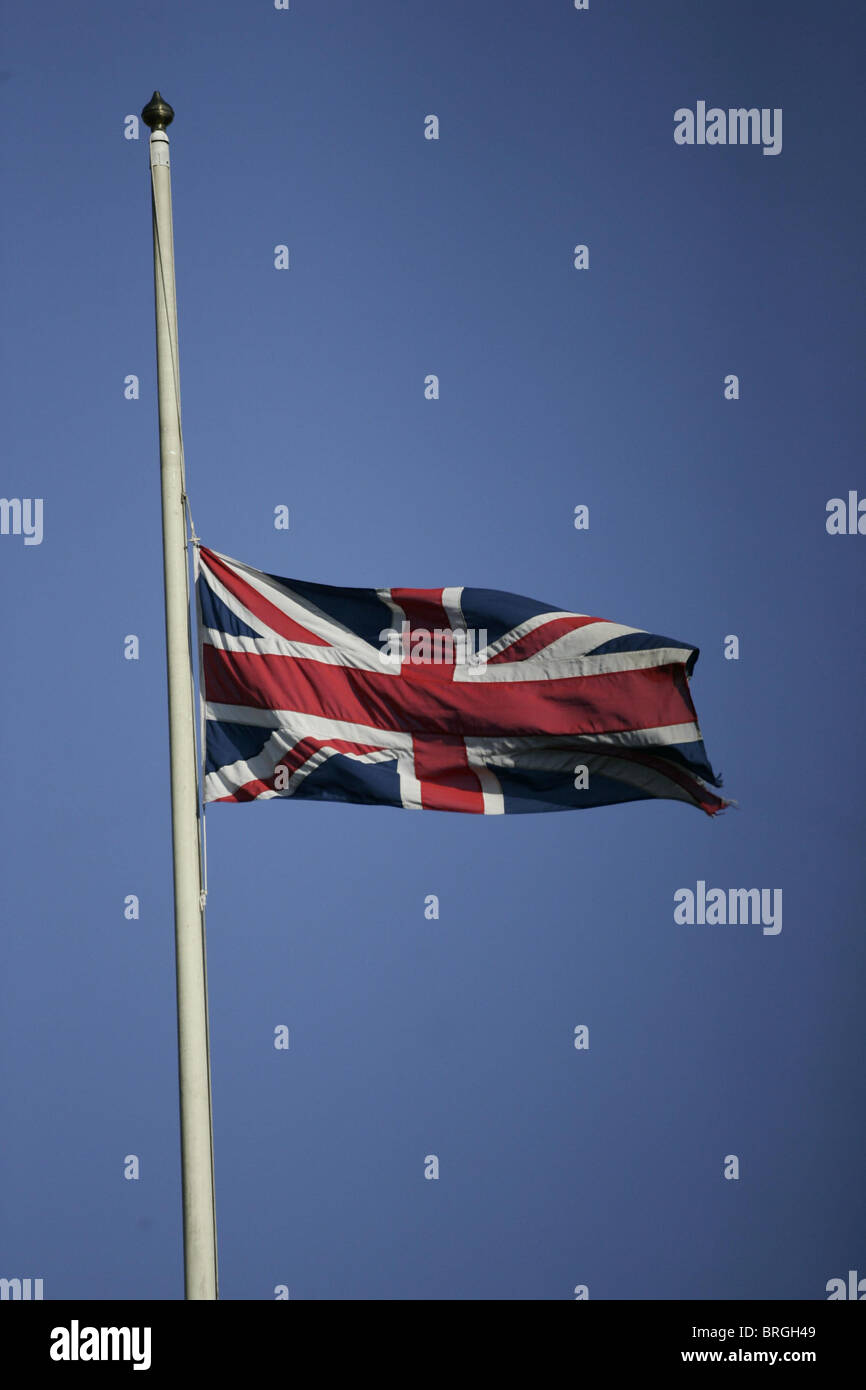 A British Union flag flies at half mast. Picture by James Boardman ...
