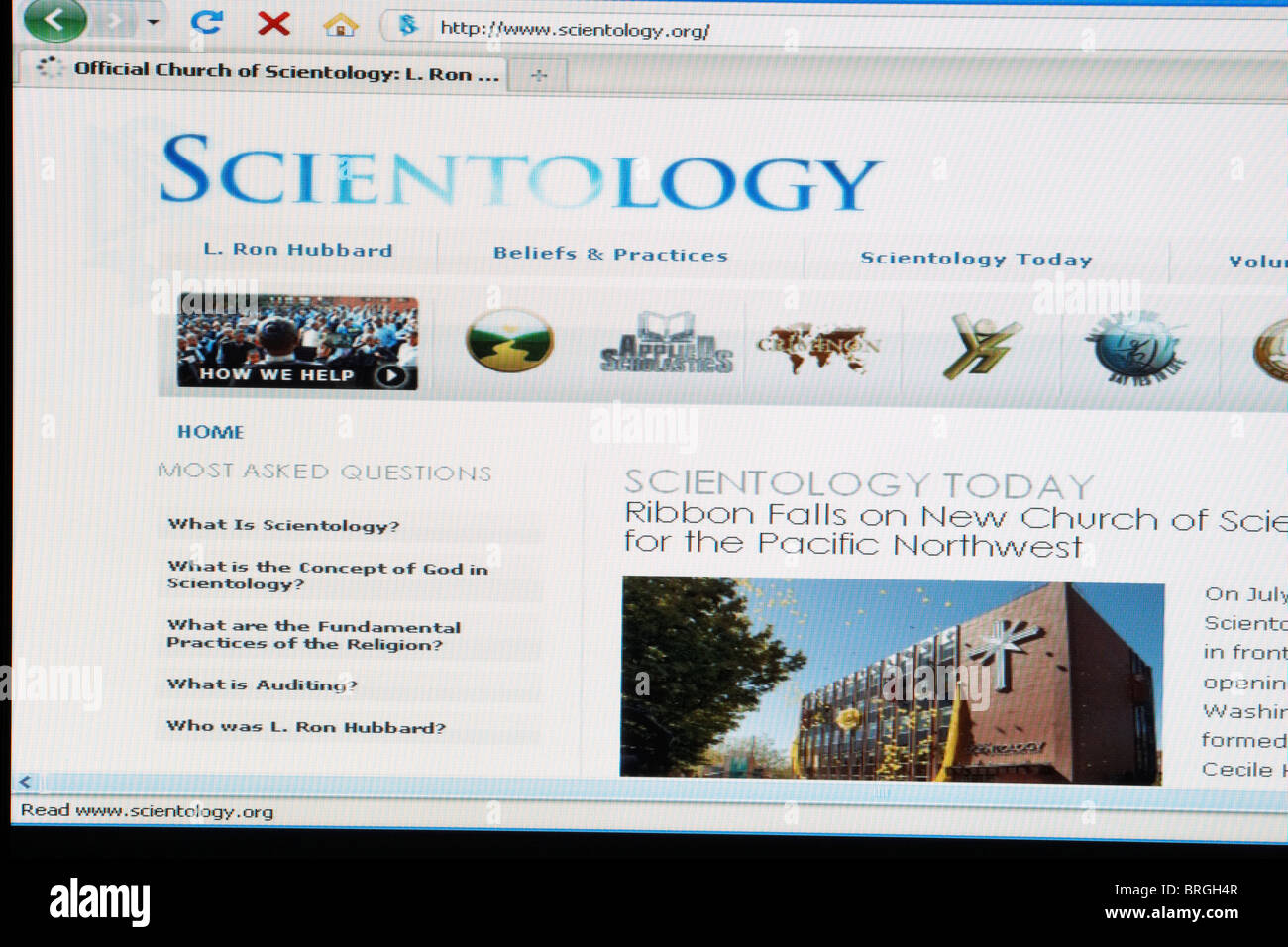 Website screen shot church hi-res stock photography and images - Alamy
