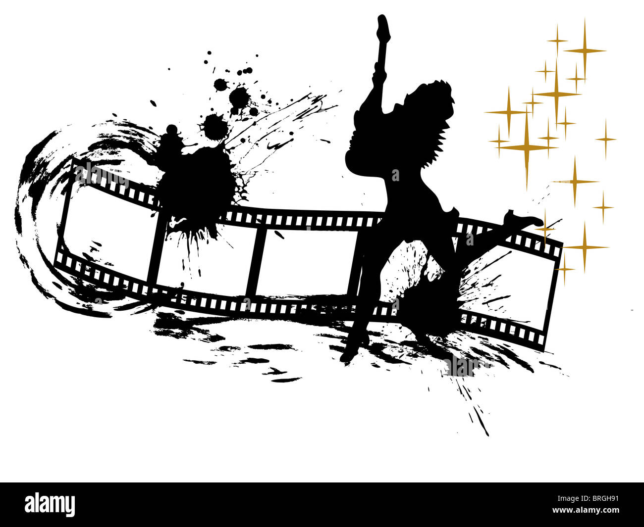 Disco girl on film stripe Stock Photo - Alamy