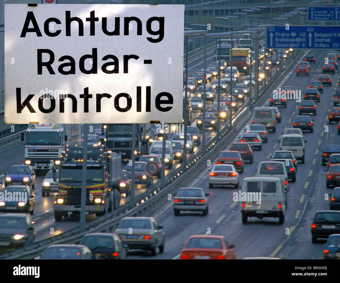 Radar control on highway Stock Photo - Alamy