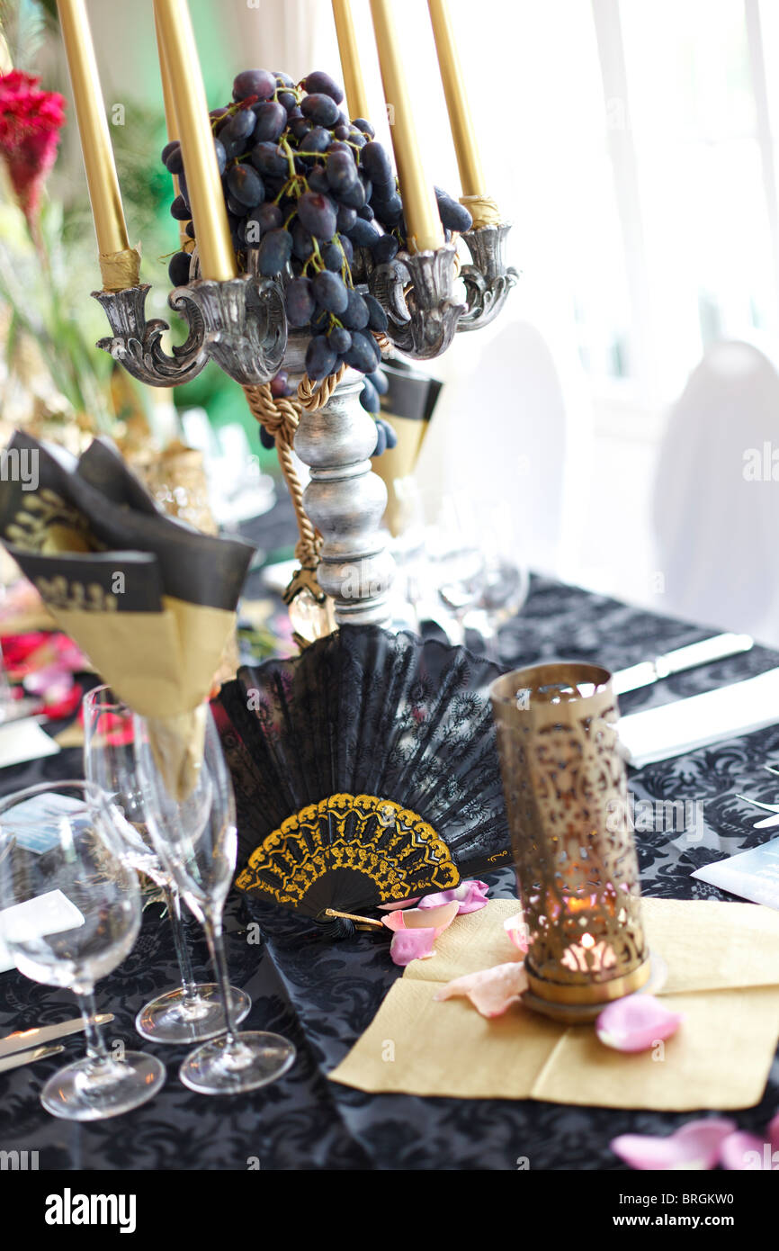 table decoration in restaurant of golf club Fontana Stock Photo - Alamy