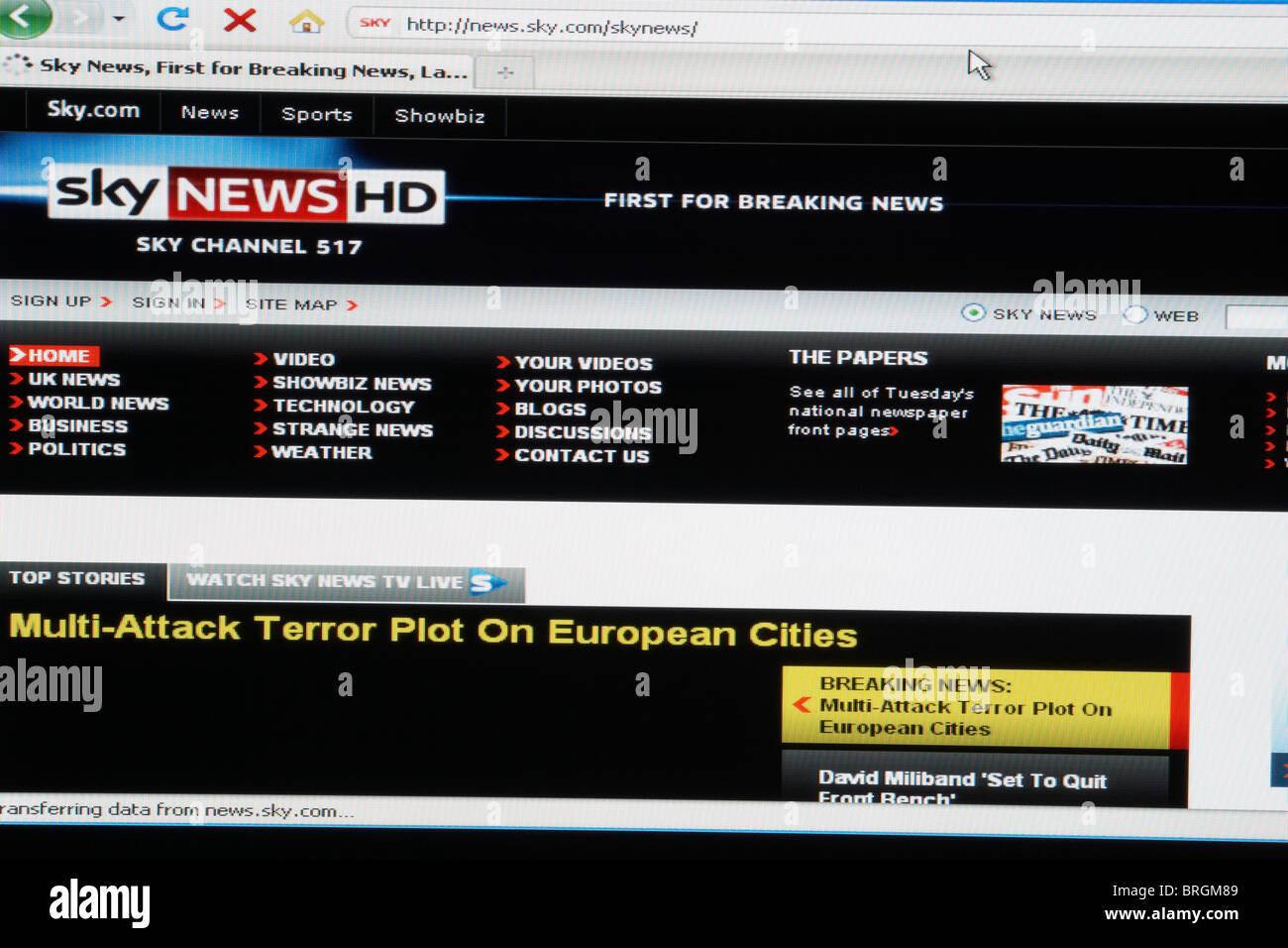 Sky news hi-res stock photography and images - Alamy