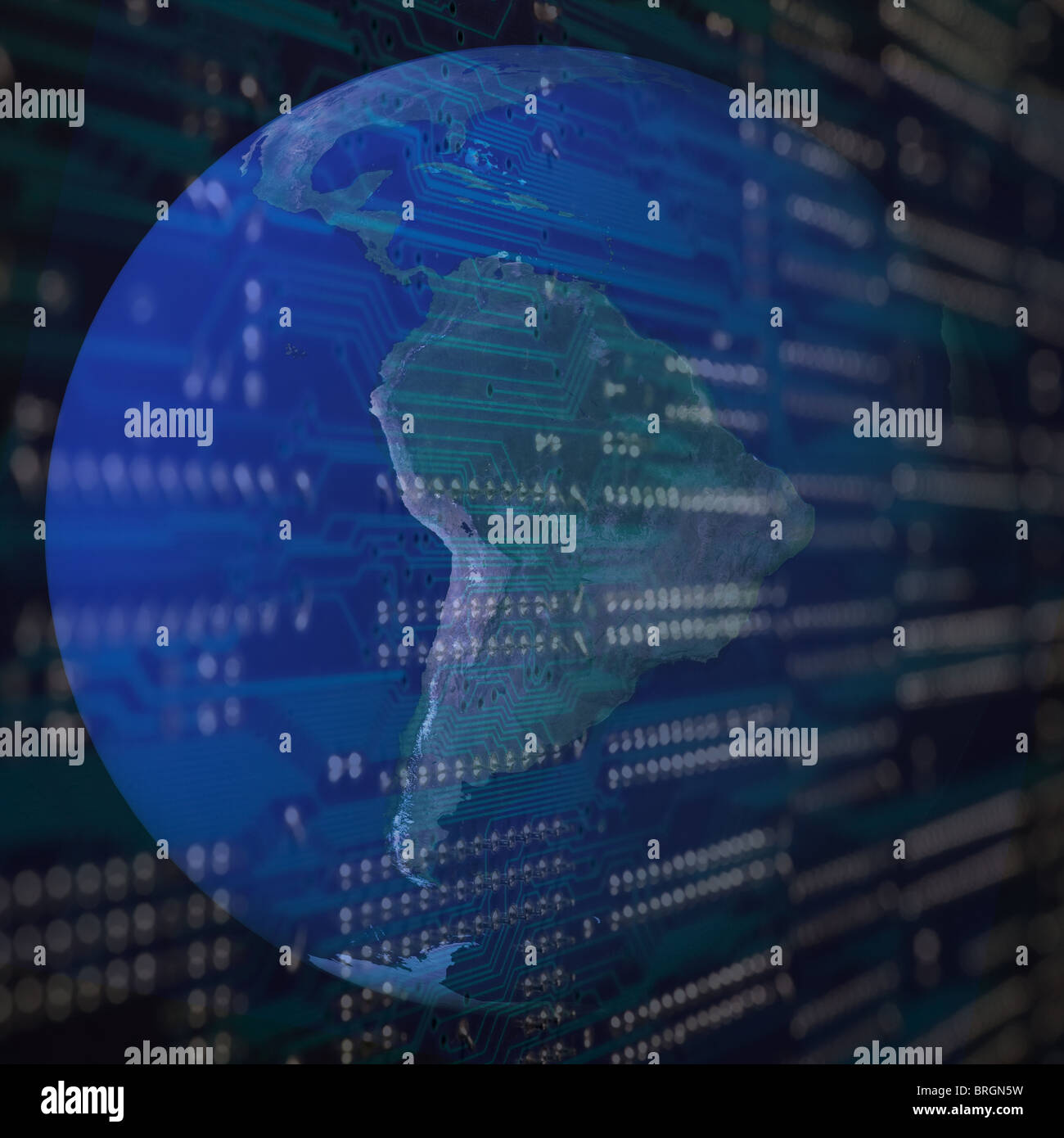 Computer connections with a earth globe background Stock Photo - Alamy