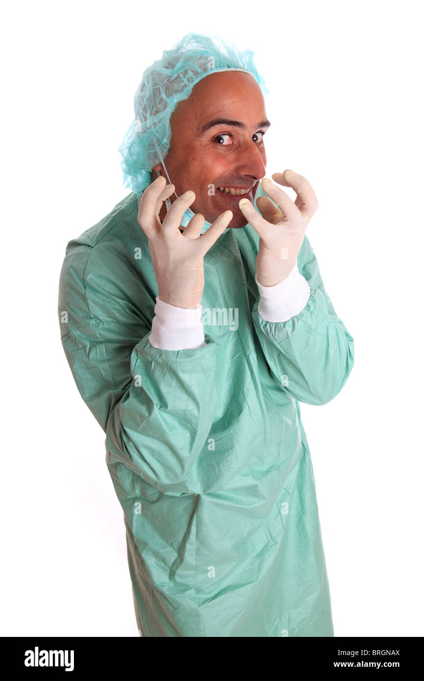 A doctor with a funny expression, isolated on white Stock Photo - Alamy